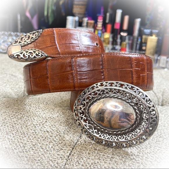 Brighton | Accessories | Beautiful Brown Brighton Belt Big Oval Buckle ...